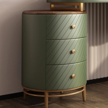 43" Elegant Green Makeup Vanity Table with LED Lighted Mirror and Solid ...