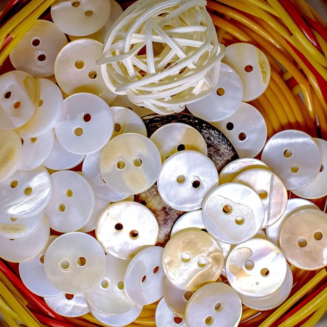 Natural Freshwater Pearl 2-Hole Buttons for Sewing and DIY Crafts