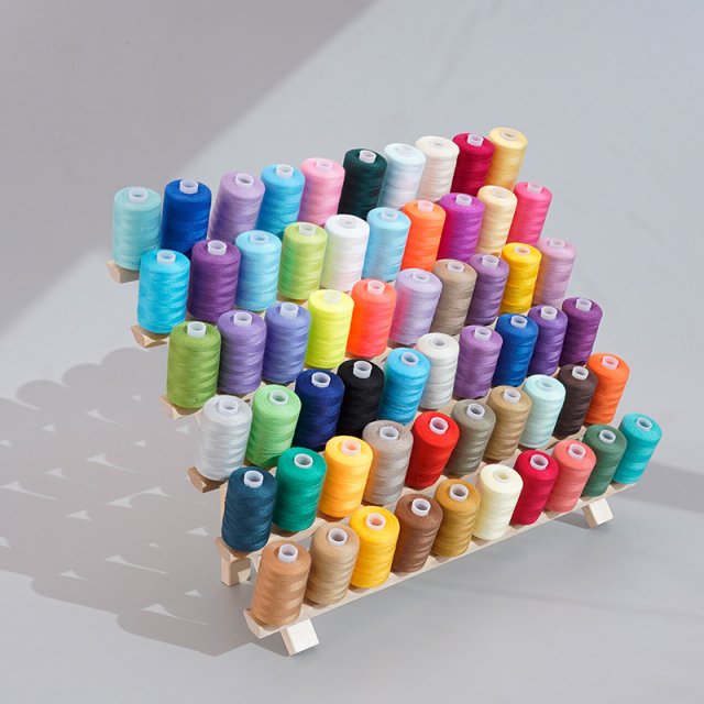 60-Axis Foldable Wooden Thread Rack for Sewing and Embroidery