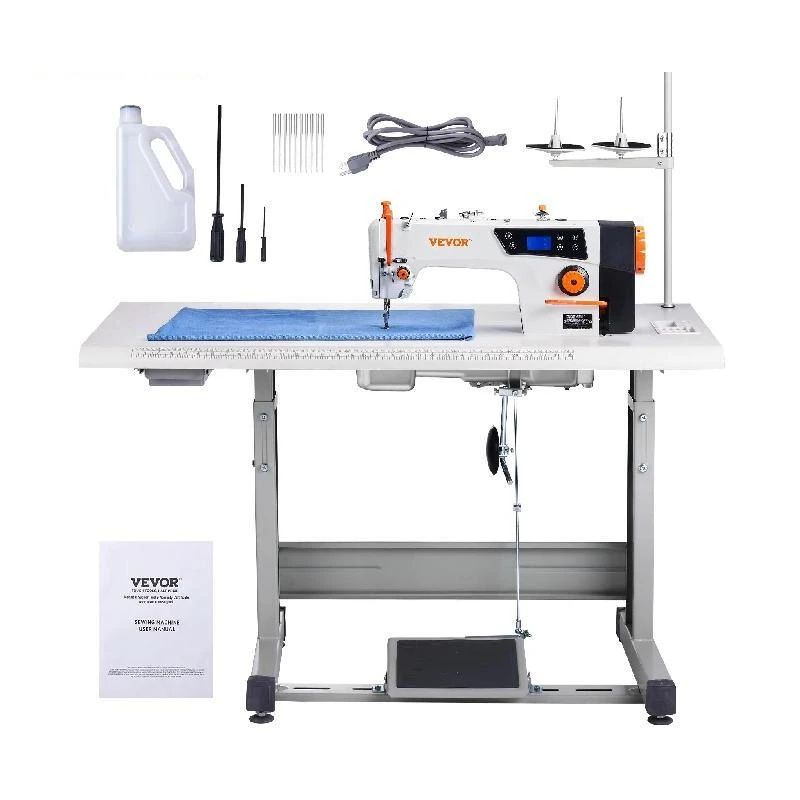 High-Power Industrial Sewing Machine with 550W Motor and Table Stand
