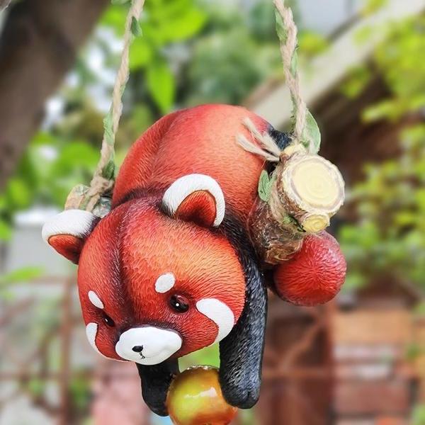 Resin Raccoon Statue Climbing Rope - Veliqua