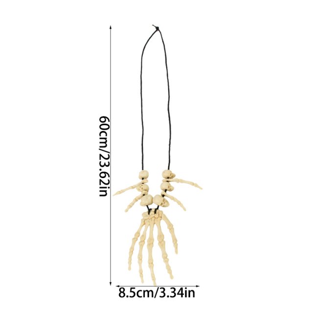 Skeleton Hand Bone Necklace - Clumet