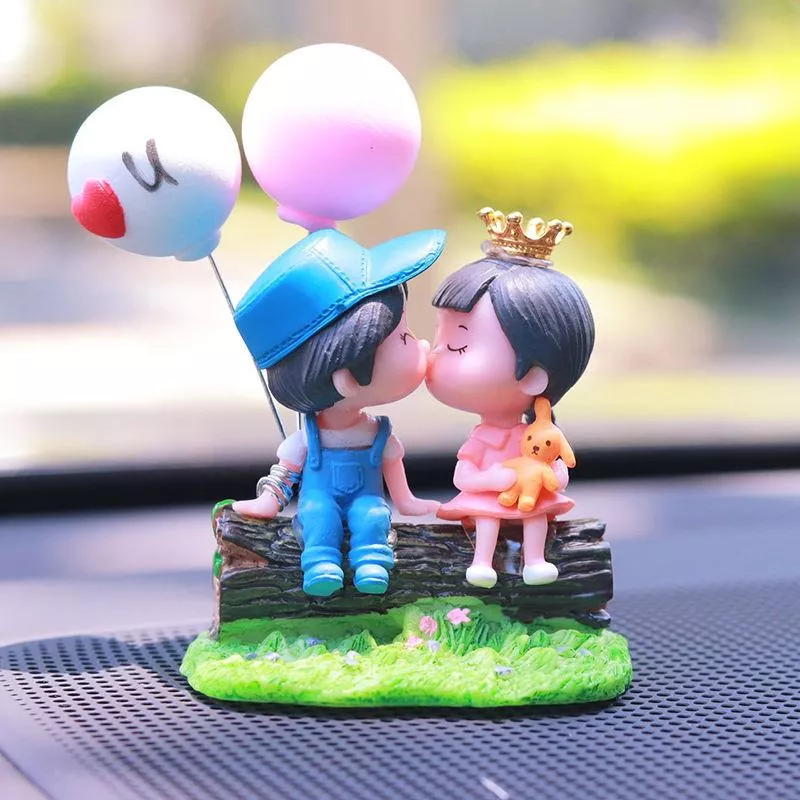 Cute Cartoon Couple Dashboard Ornaments