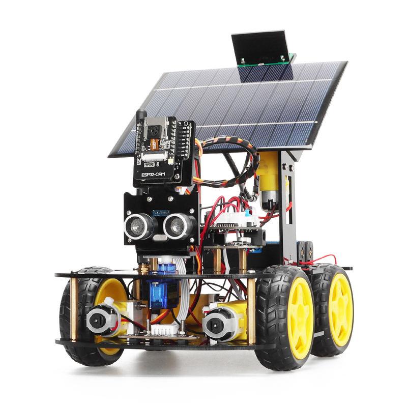 DIY Programmable Robot Car Kit with Solar Charging & ESP32 CAM for Arduino