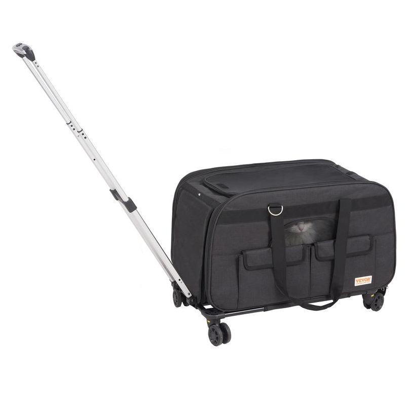 Rolling Pet Carrier with Wheels and Telescopic Handle for Pets