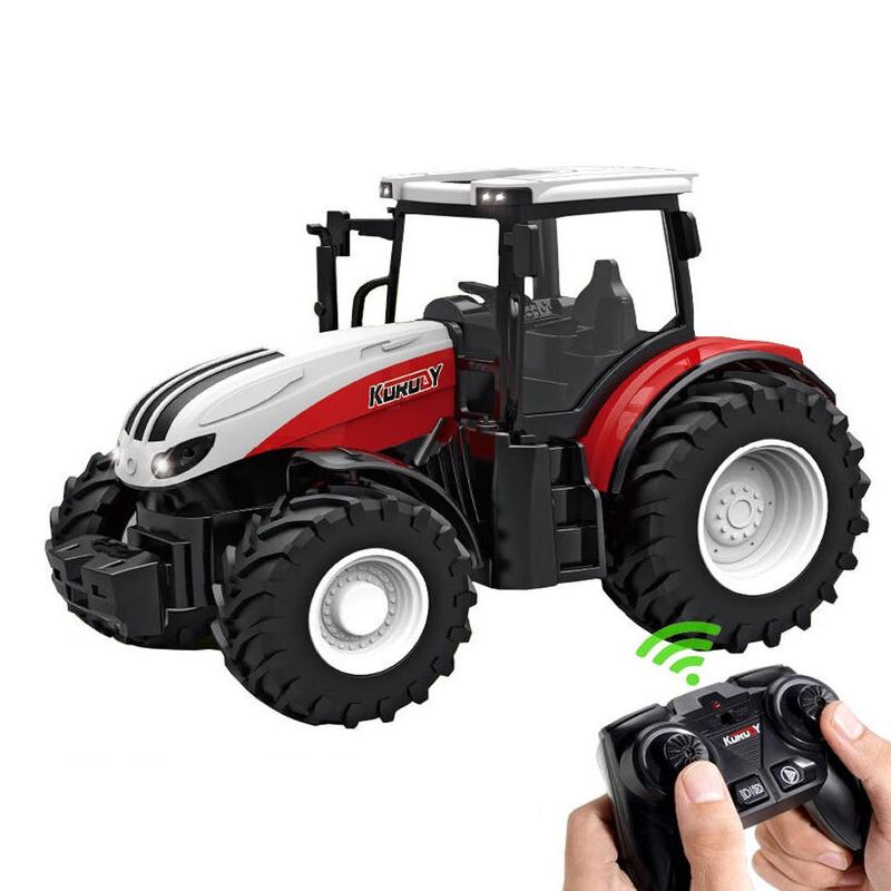 1:24 Remote Control Tractor Trailer with LED Headlight – RC Farm Truck ...